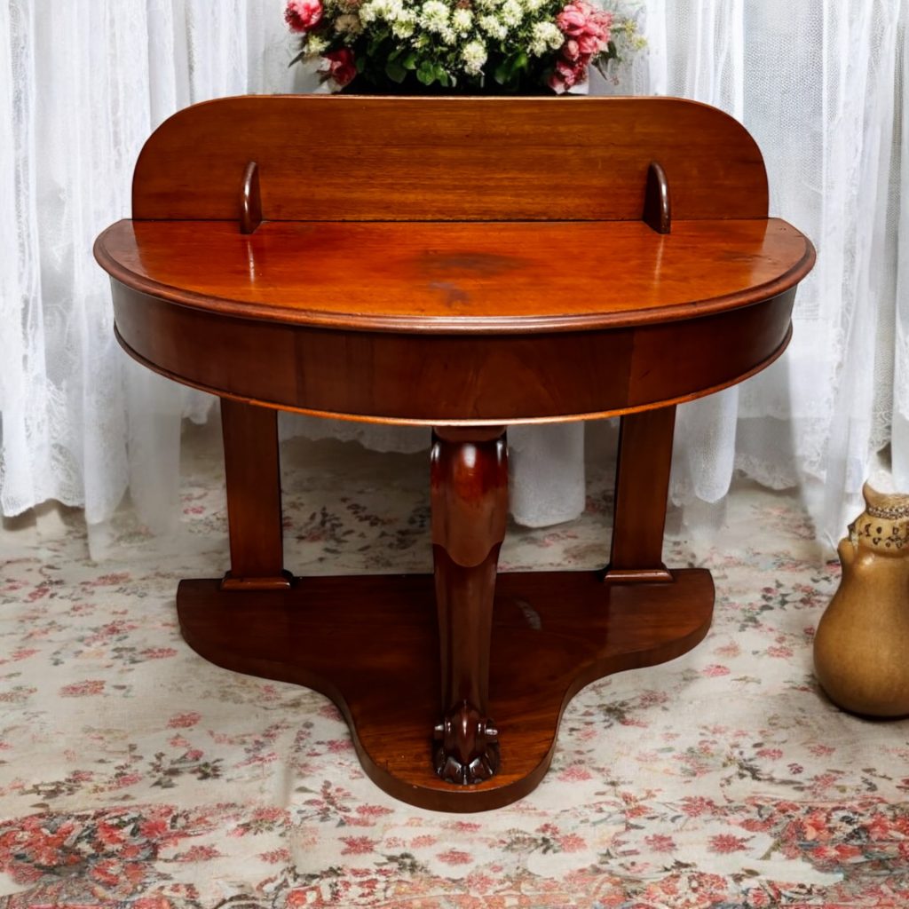 Antique Victorian Mahogany Demilune Console / Hall Table c1880 / FREE ...