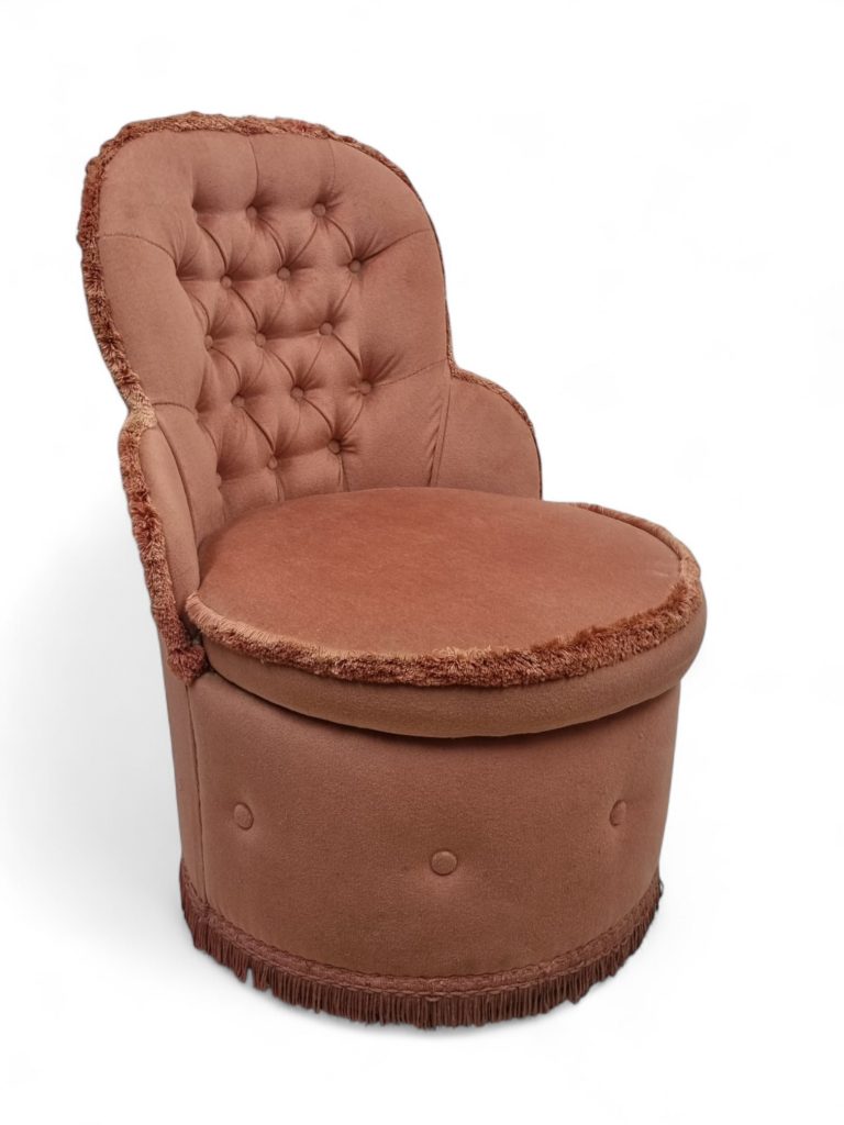 Vintage Genuine Sherborne Pouffes / Bedroom Tub Pink Chair Draylon ...