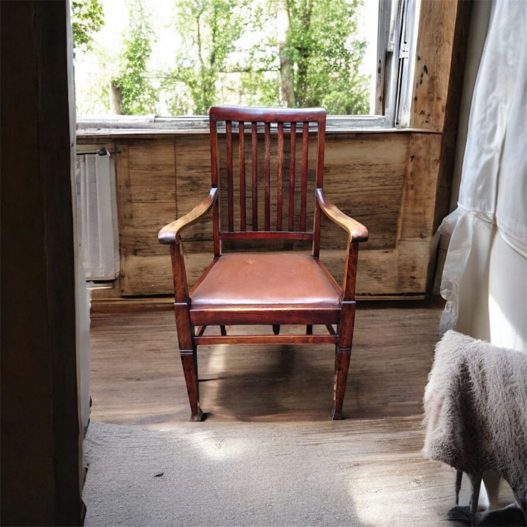 Antique Edwardian Oak Desk Armchair / c.1910 / FREE DELIVERY – Meble in UK